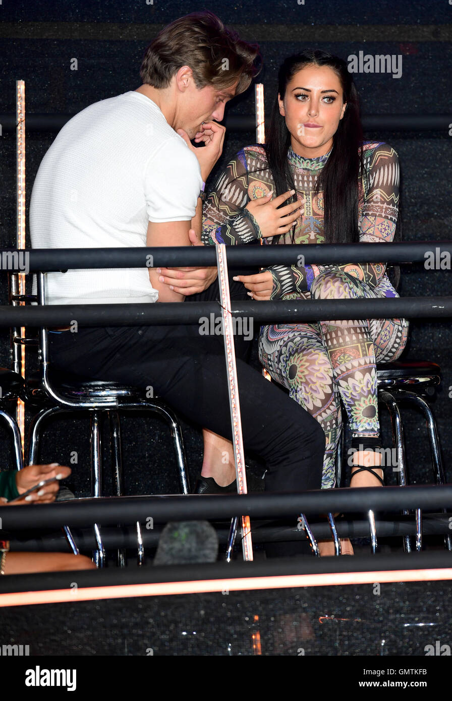 Lewis Bloor speaks to Marnie Simpson during the live final of Celebrity ...