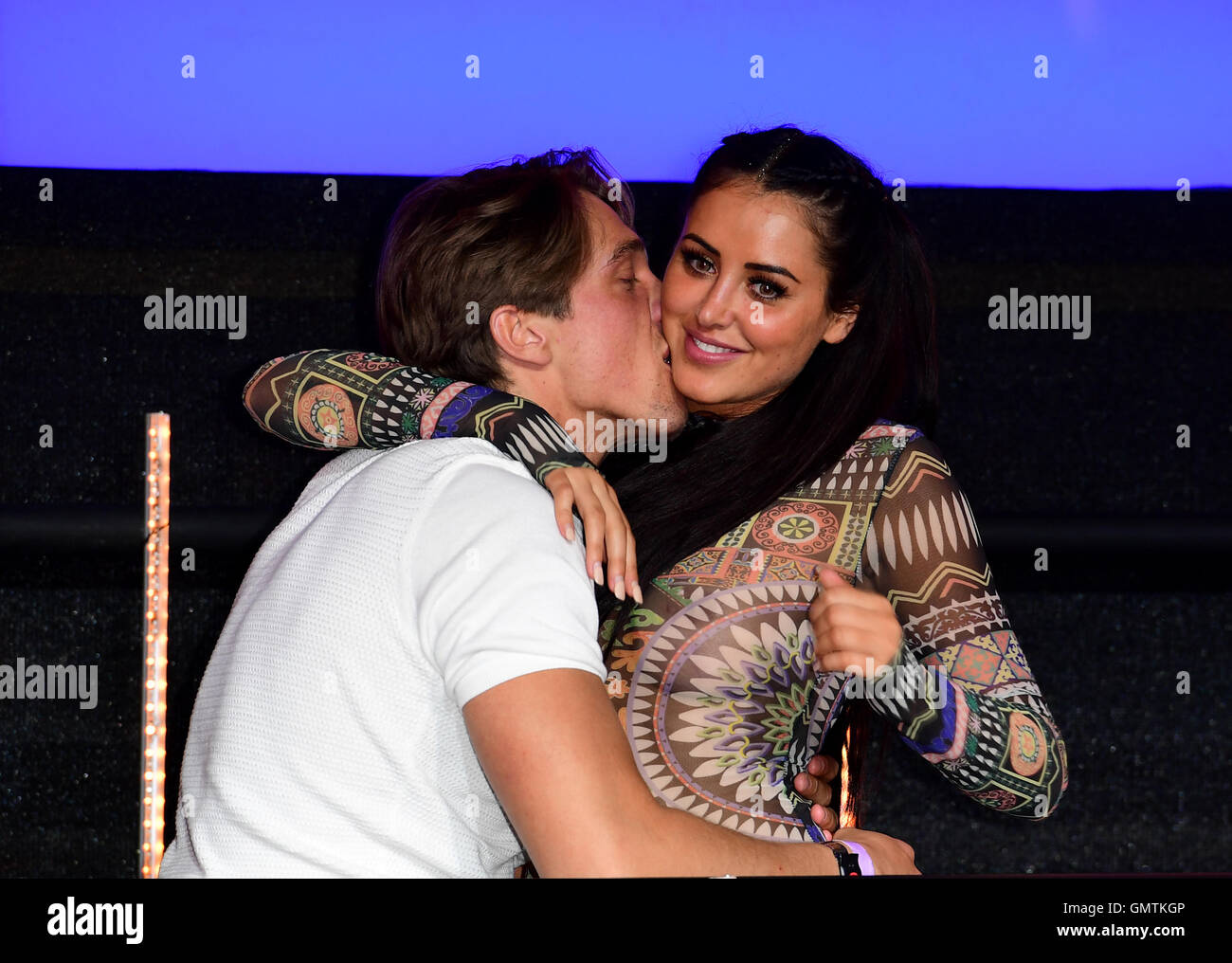 Lewis Bloor speaks to Marnie Simpson during the live final of Celebrity ...