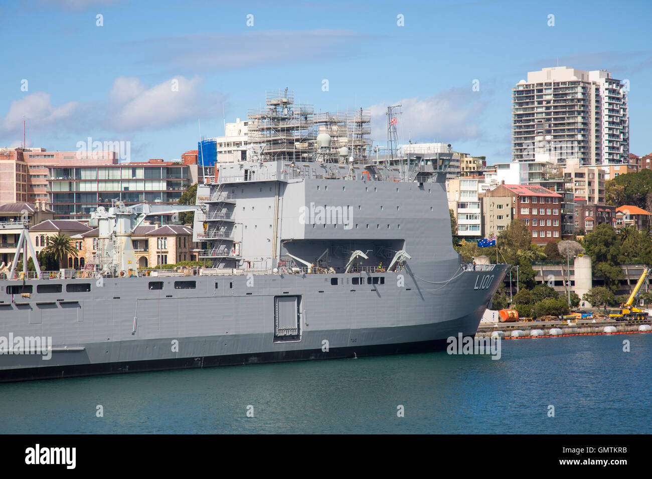 Garden Island fleet base in Sydney with australian naval vessel HMAS ...