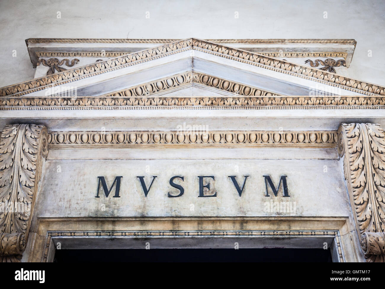 Detail of an old Museum sign in Italy - almost 200 years old Stock ...