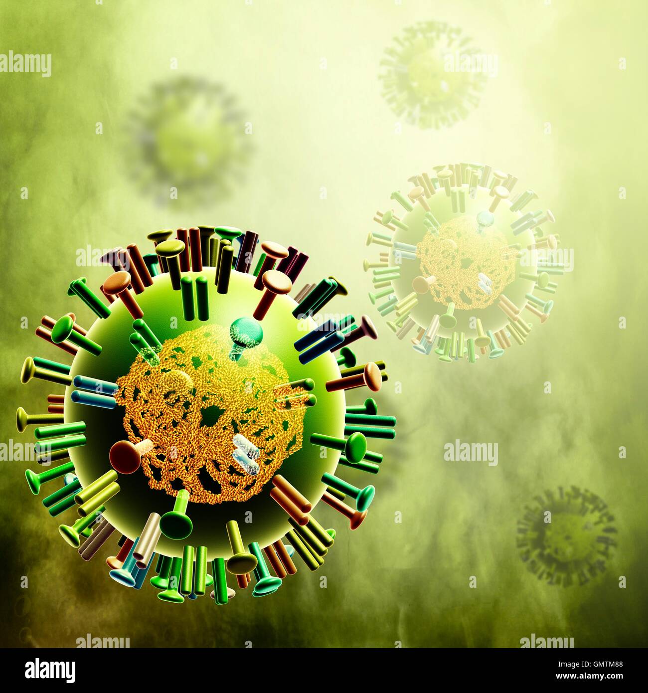 Influenza virus, illustration Stock Photo - Alamy