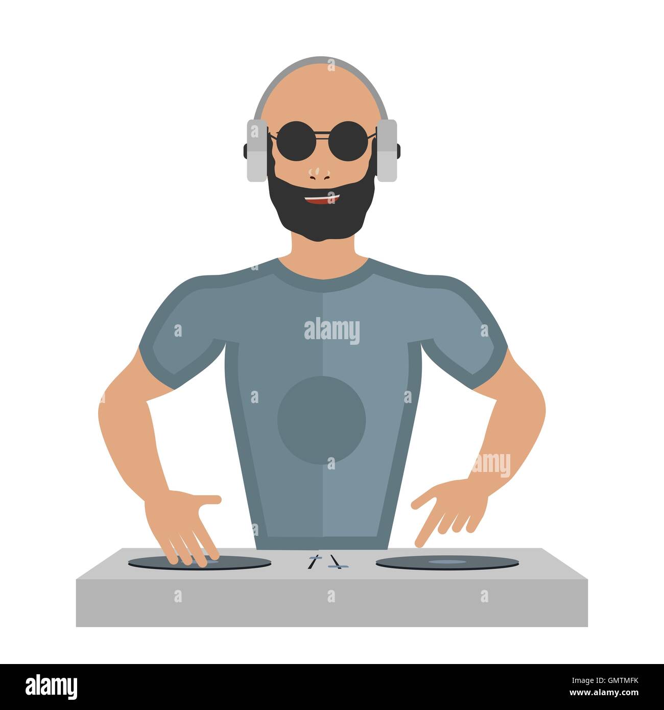 Smiling DJ with console Stock Vector Image & Art - Alamy