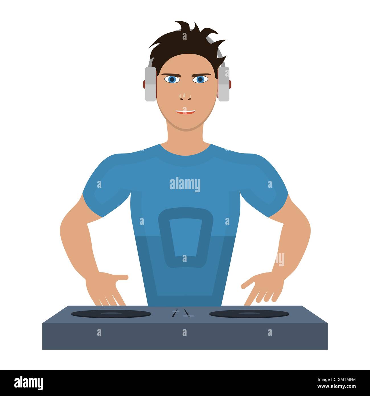 Smiling DJ with console Stock Vector Image & Art - Alamy