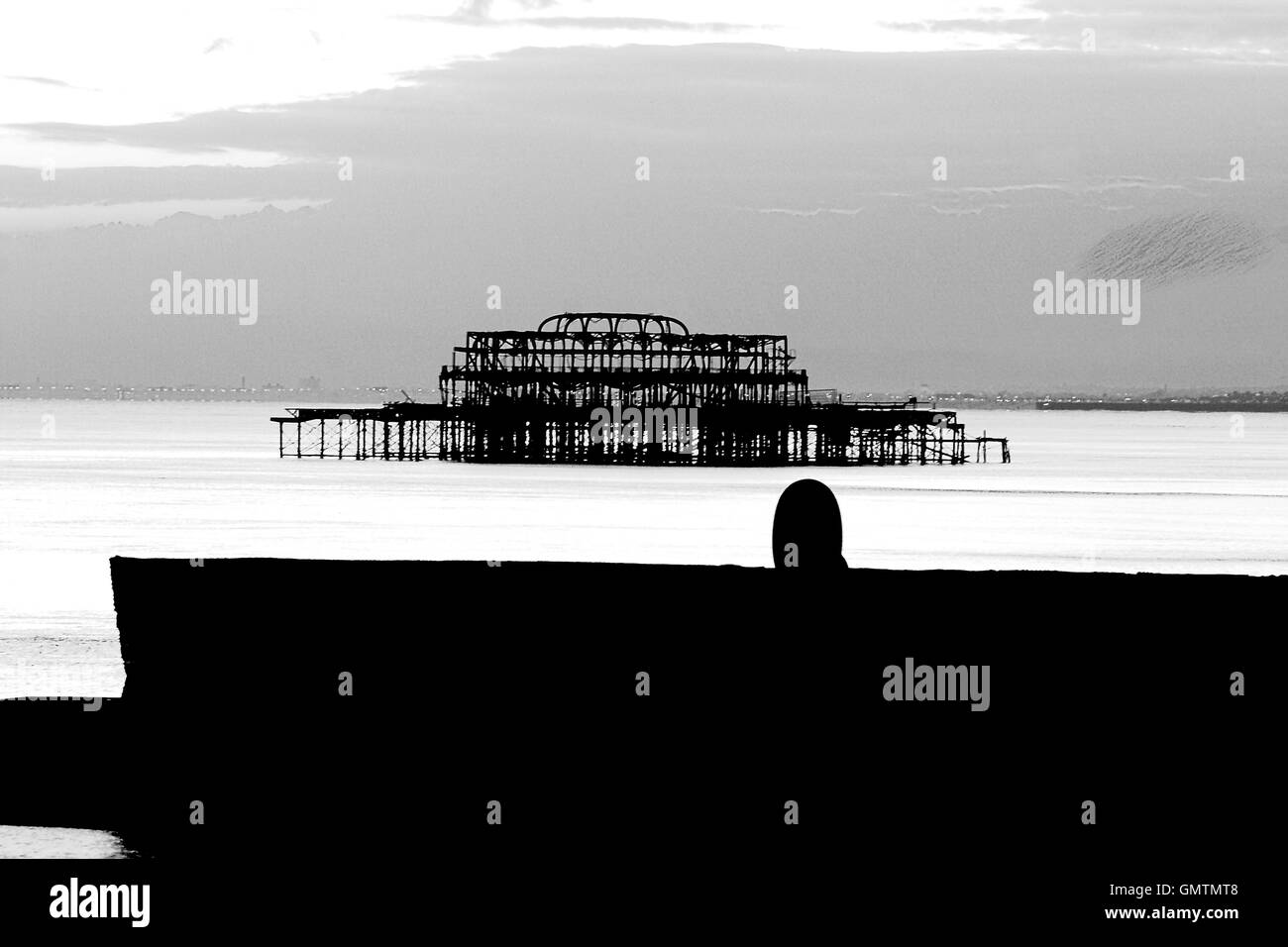 West Pier silhouette Stock Photo - Alamy
