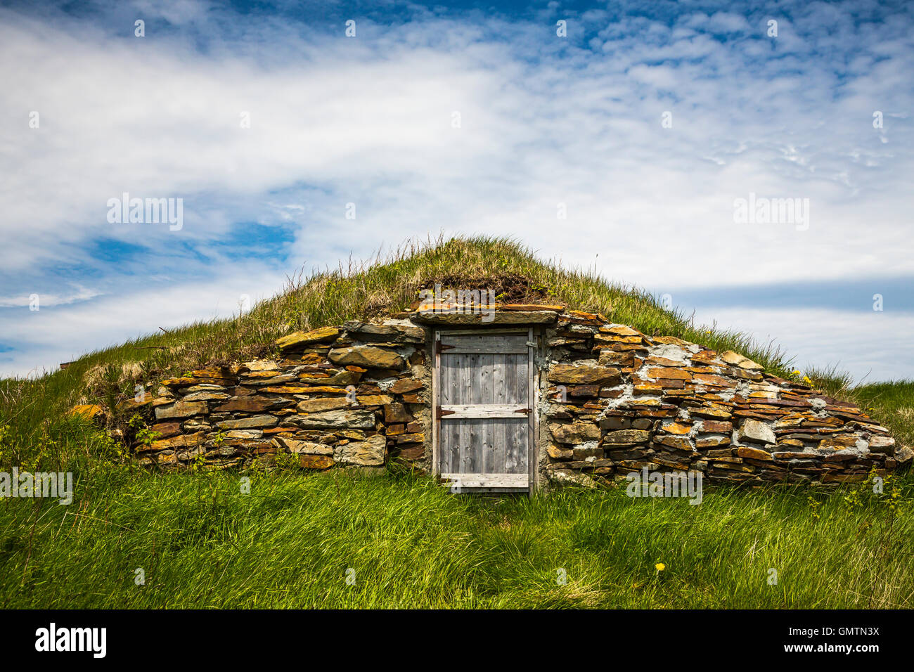 An in-ground root cellar at Elliston, Newfoundland and Labrador, Canada ...