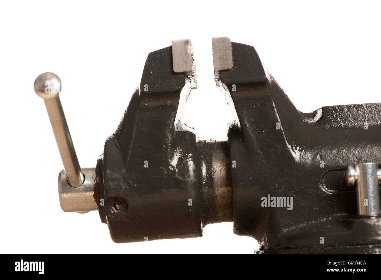 Closeup of vice tool clamping device on white background Stock Photo ...