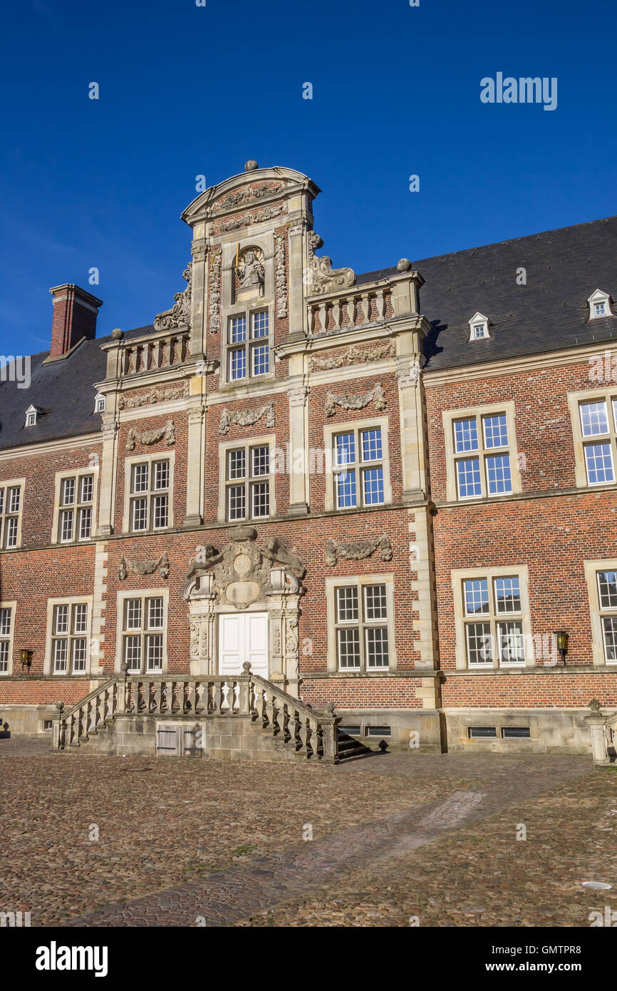 Decorated facade of the baroque castle in Ahaus, Germany Stock Photo ...
