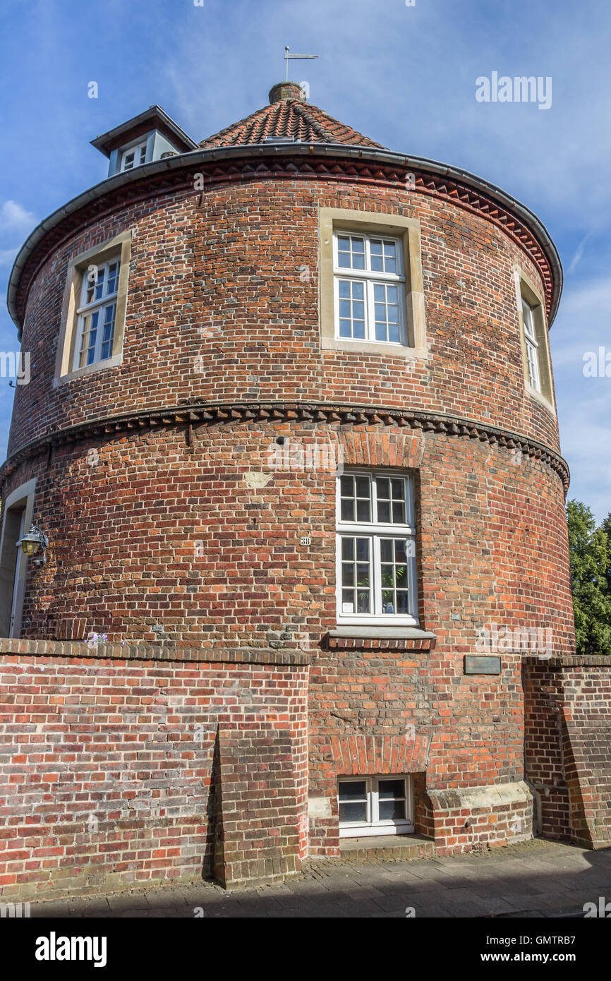 Old city wall with tower Pulverturm in Coesfeld, Germany Stock Photo ...