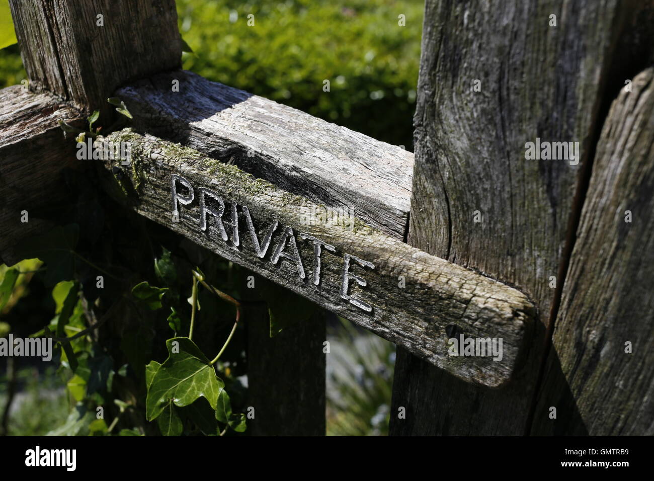 Wooden Private Sign on a style Stock Photo - Alamy