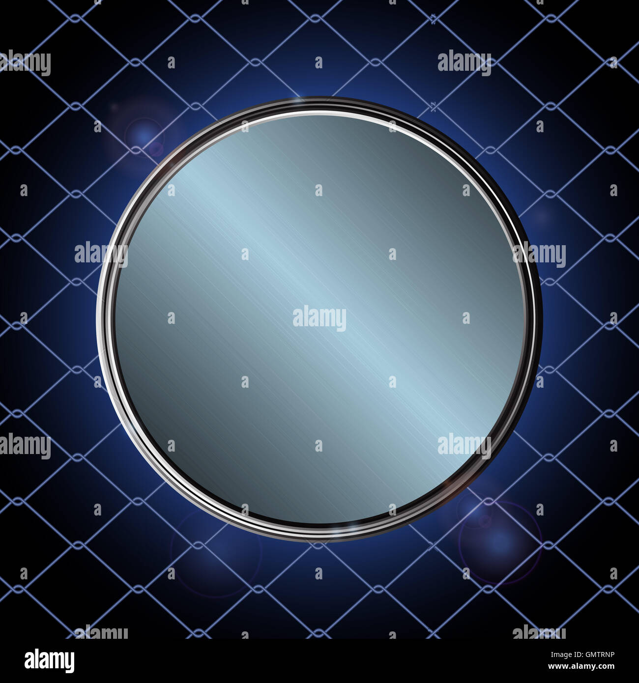 Metallic Blue Border Over Black and Blue Background with Cage Net Stock ...