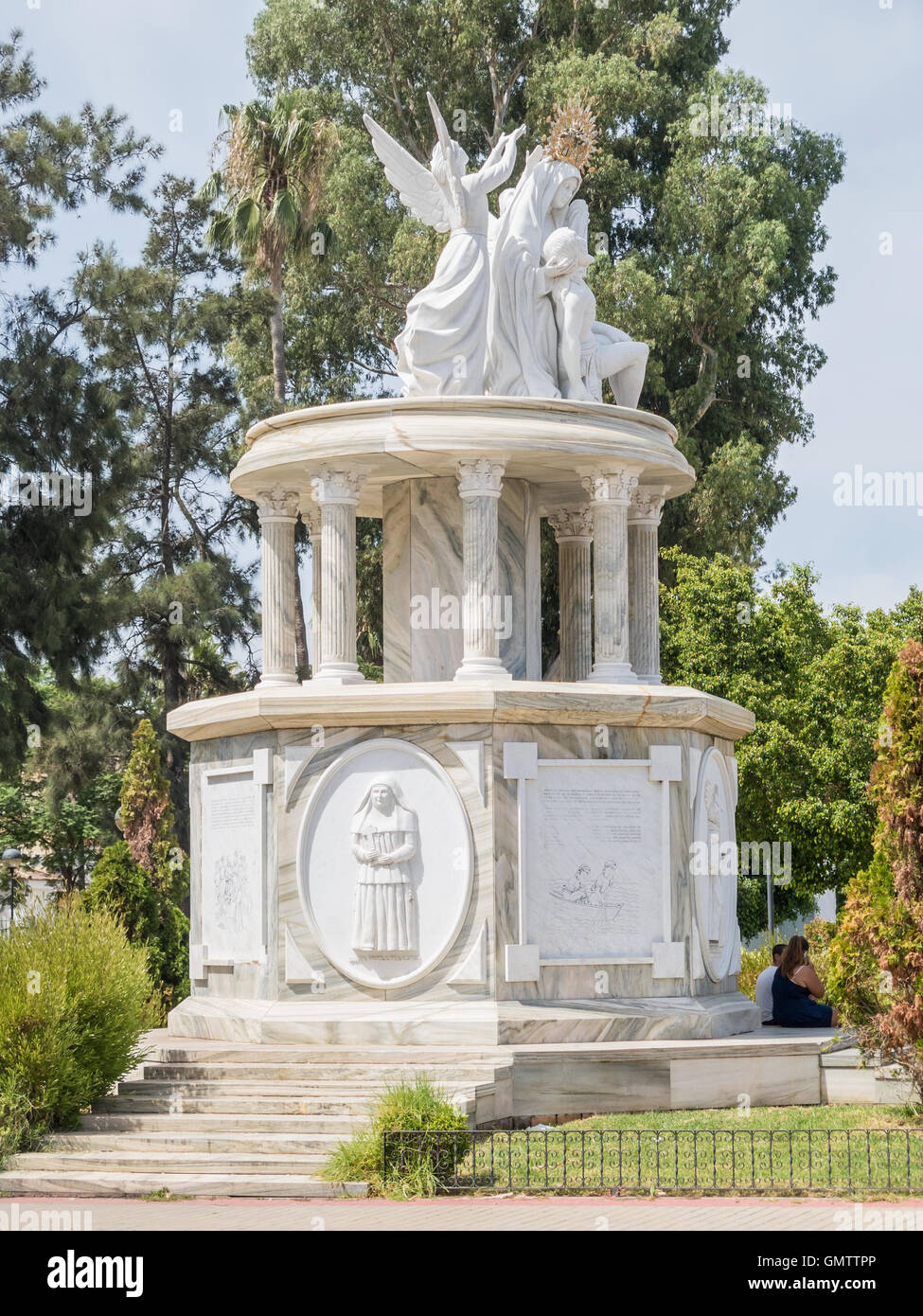 AYAMONTE, SPAIN - AUG 16 2016 Chistianity statue called Virgin of ...