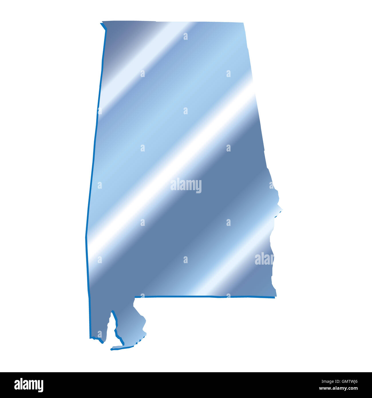 3D Alabama (USA) Iridium outline map with shadow Stock Photo - Alamy
