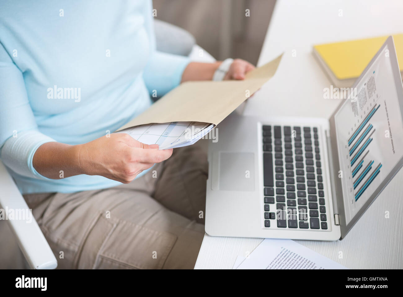 Woman inside envelope hi-res stock photography and images - Alamy