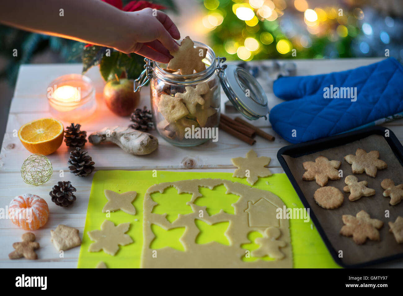 Baking of Christmas cookies Stock Photo - Alamy
