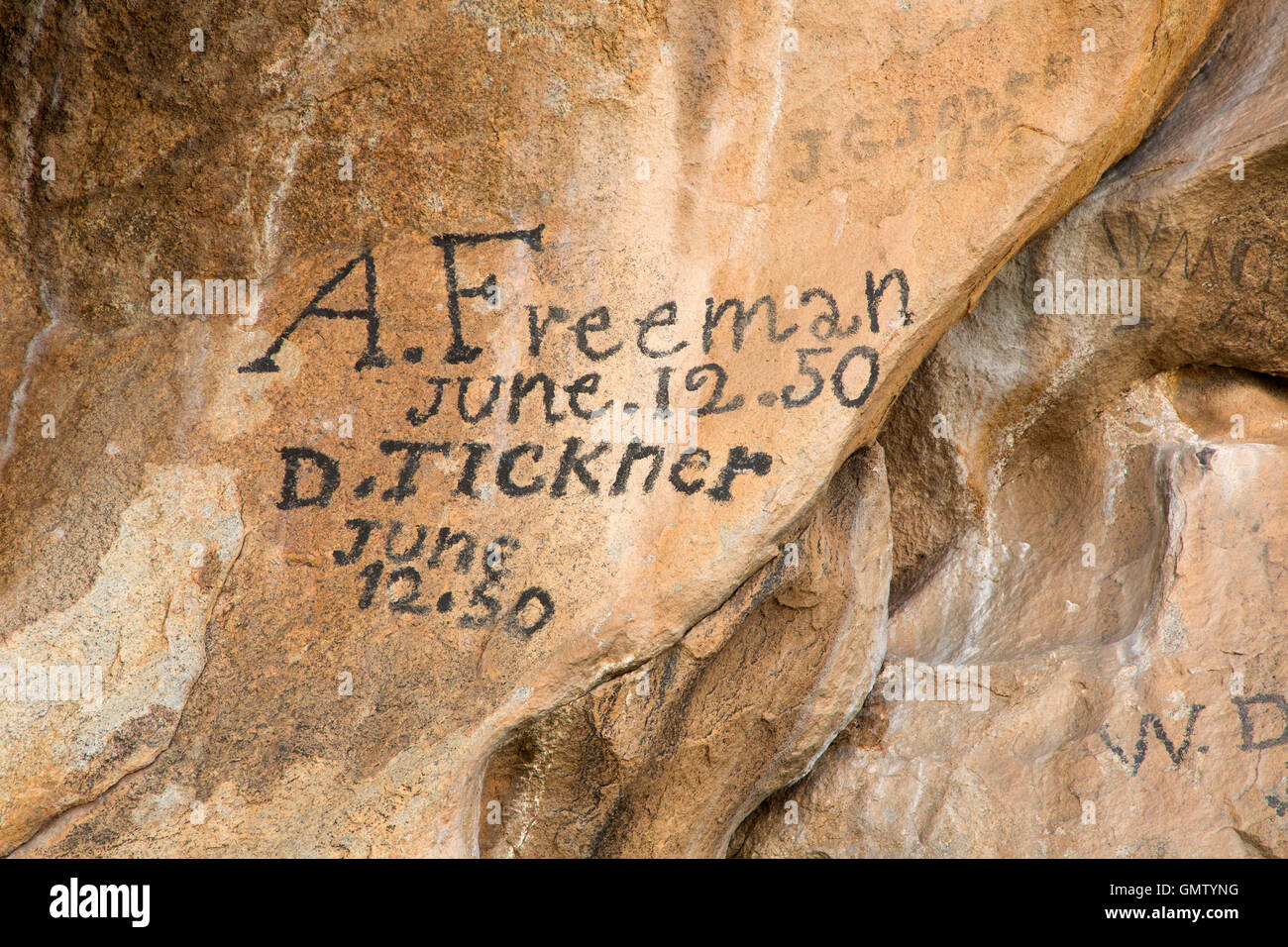 Pioneer inscriptions on Register Rock, California Trail National ...
