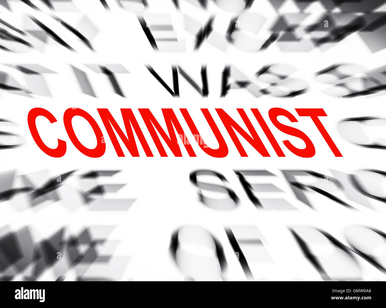 Blured text with focus on COMMUNIST Stock Photo - Alamy