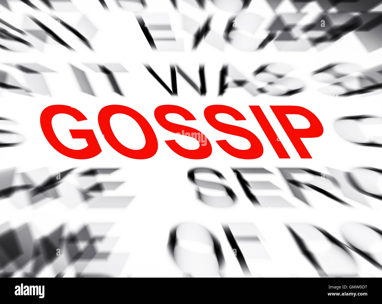 Blured text with focus on GOSSIP Stock Photo - Alamy