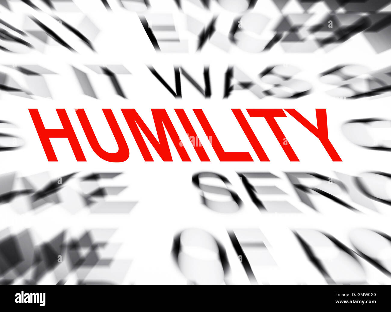 Blured text with focus on HUMILITY Stock Photo - Alamy