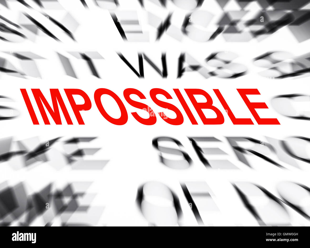 Red impossible word hi-res stock photography and images - Alamy