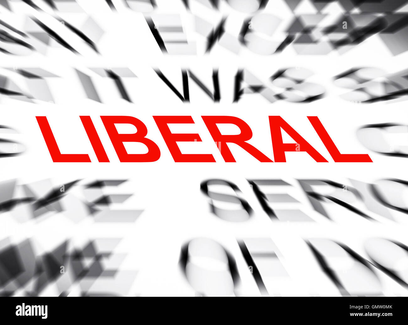 Blured text with focus on LIBERAL Stock Photo - Alamy