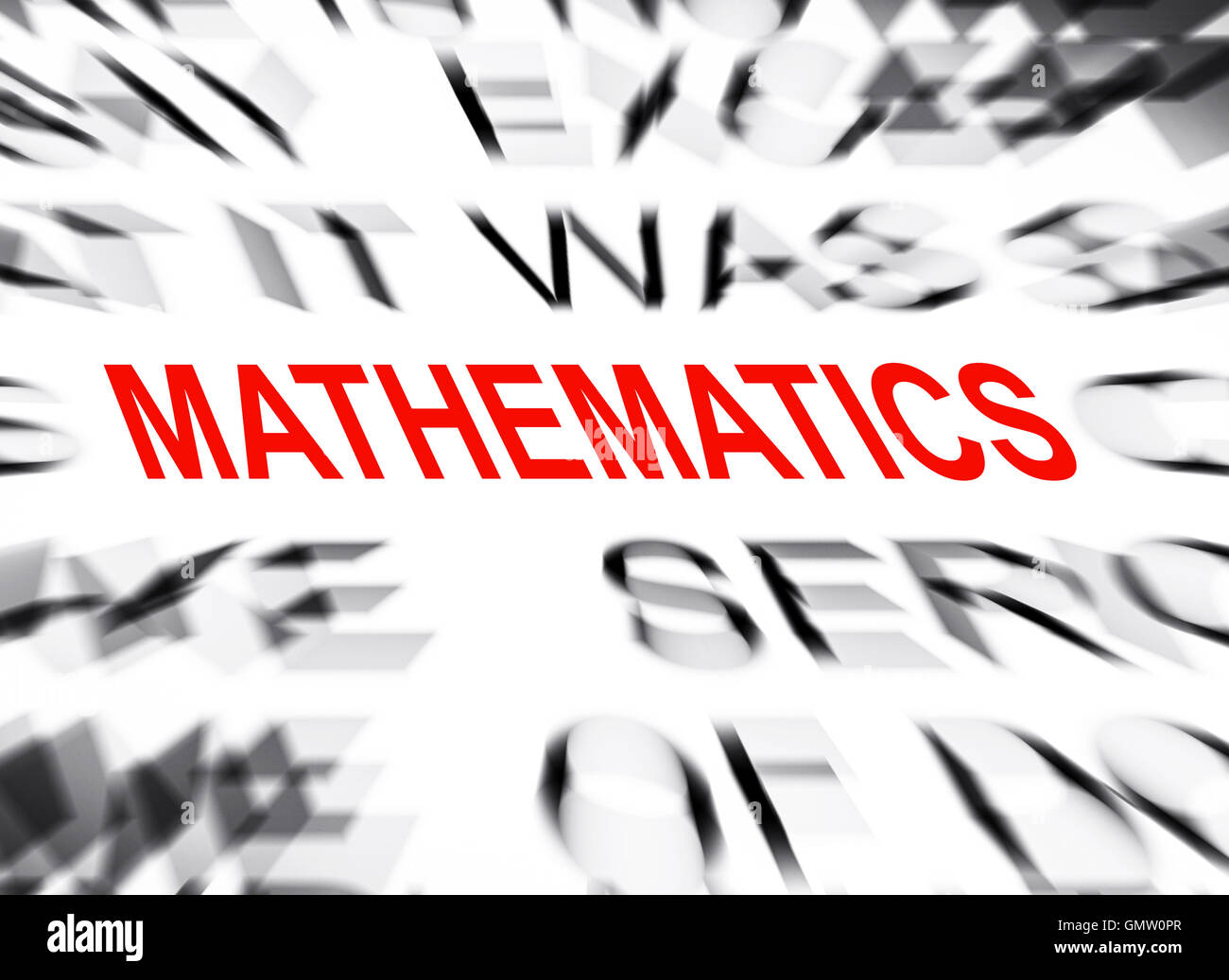 Blured text with focus on MATHEMATICS Stock Photo - Alamy