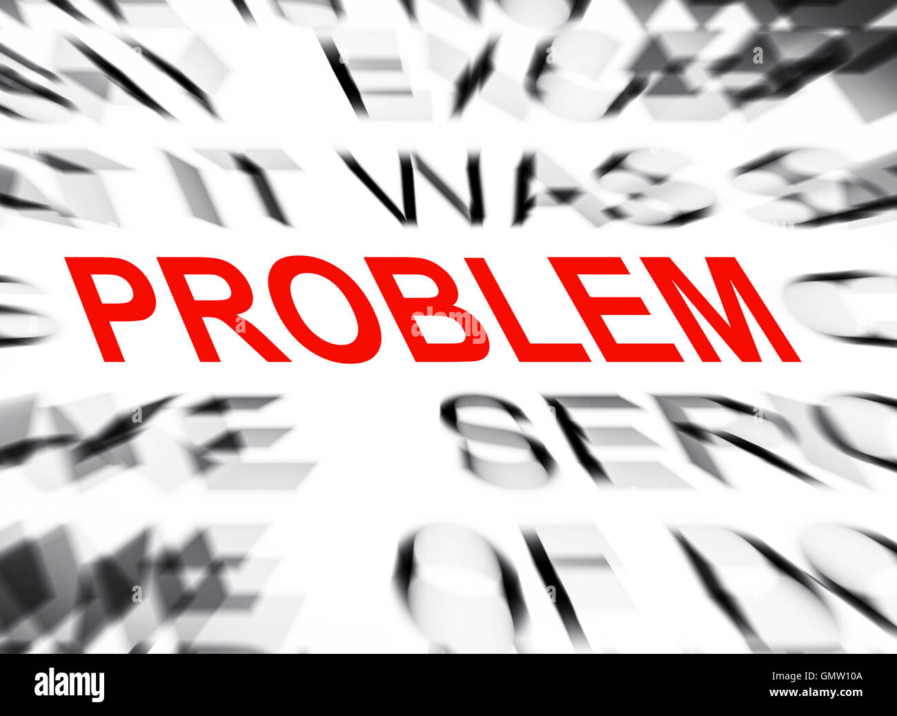 Blured text with focus on PROBLEM Stock Photo - Alamy