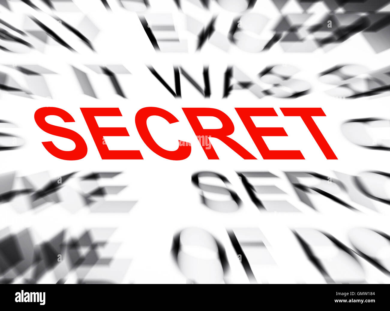 Blured text with focus on SECRET Stock Photo - Alamy