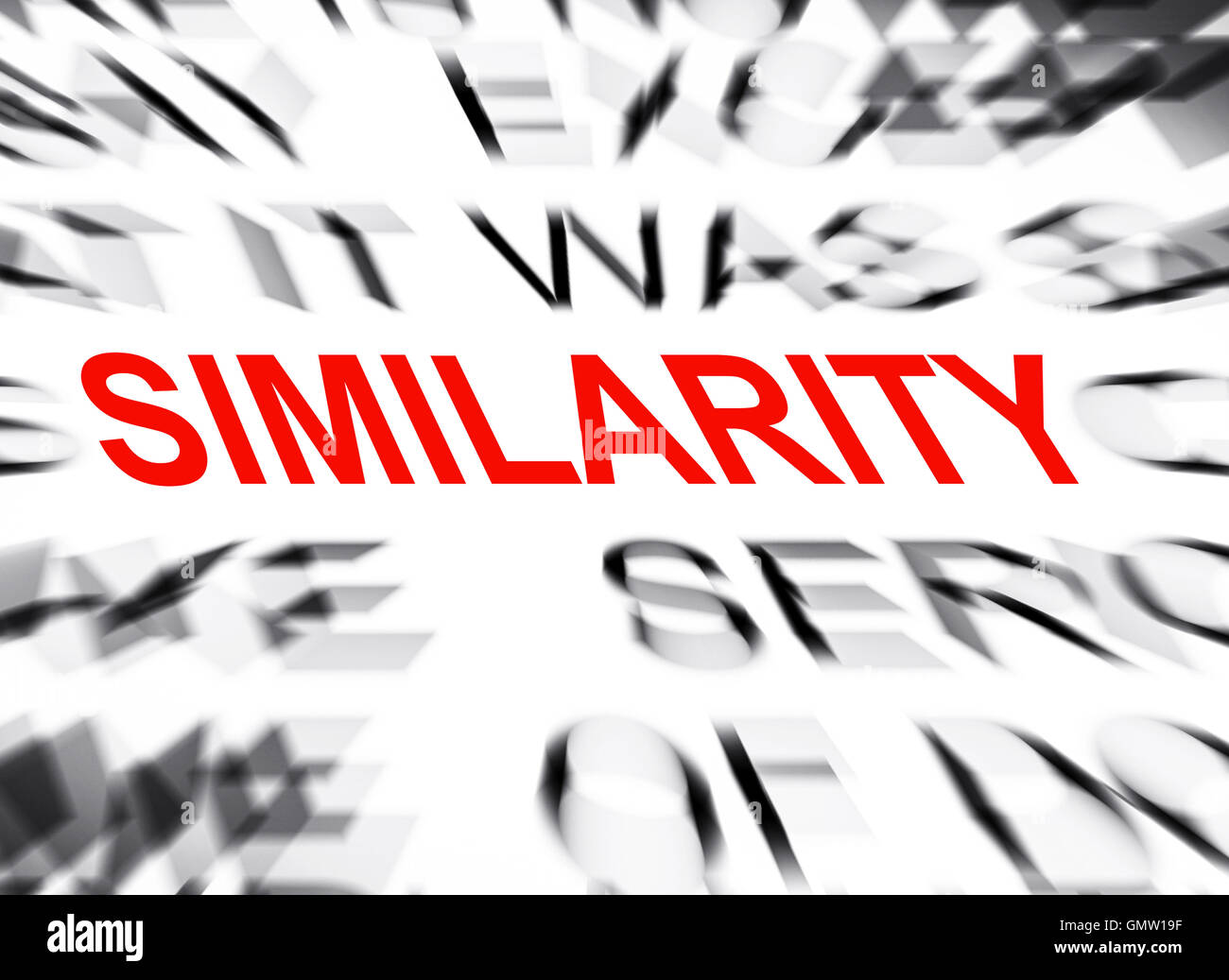 Blured text with focus on SIMILARITY Stock Photo - Alamy