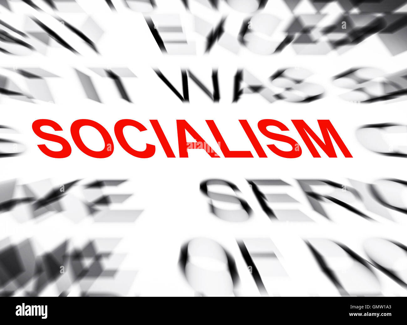 Blured text with focus on SOCIALISM Stock Photo - Alamy