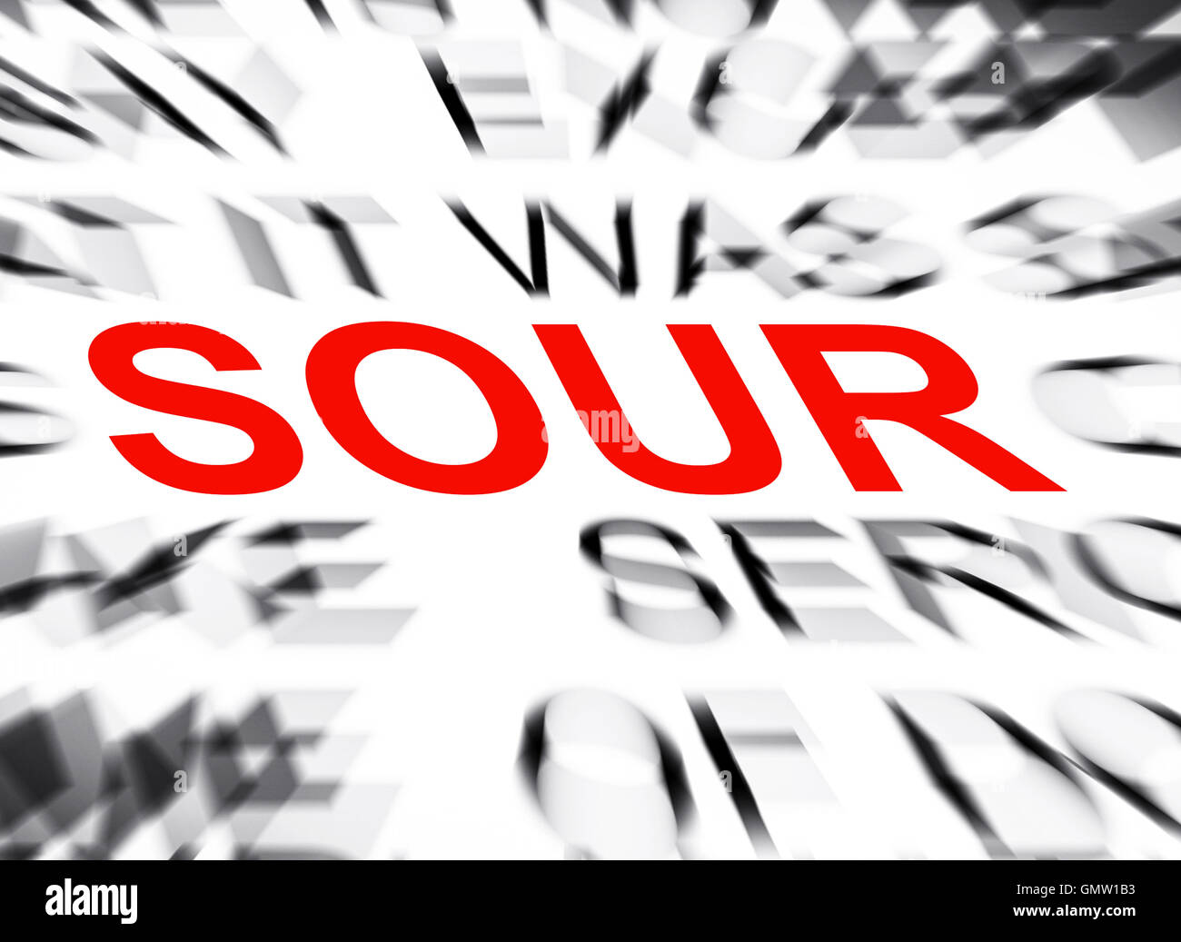 Blured text with focus on SOUR Stock Photo - Alamy