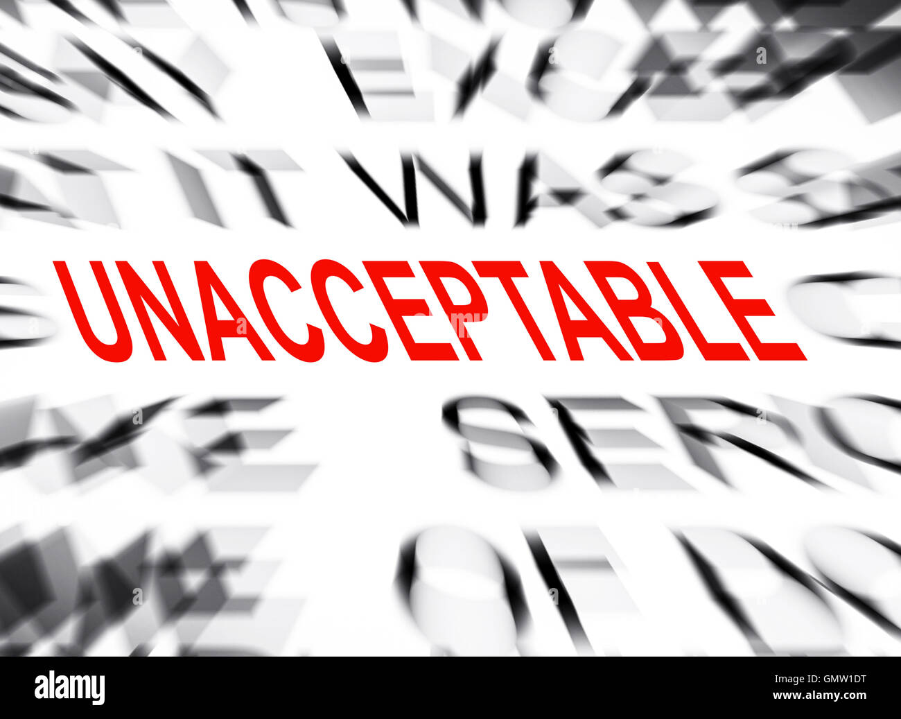 Unacceptable word hi-res stock photography and images - Alamy