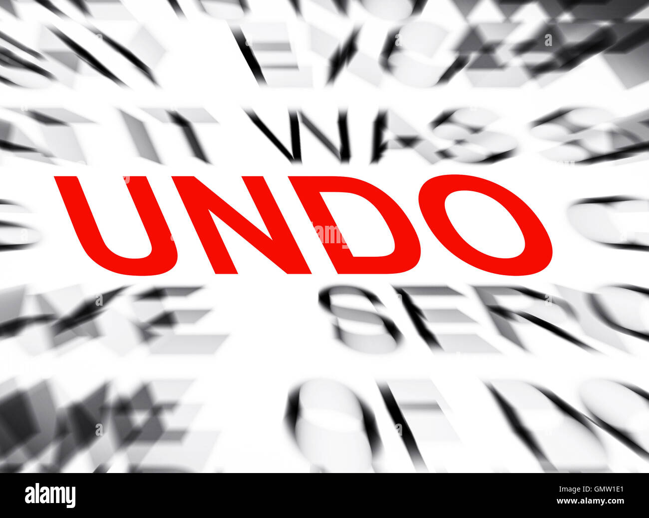 Blured text with focus on UNDO Stock Photo - Alamy