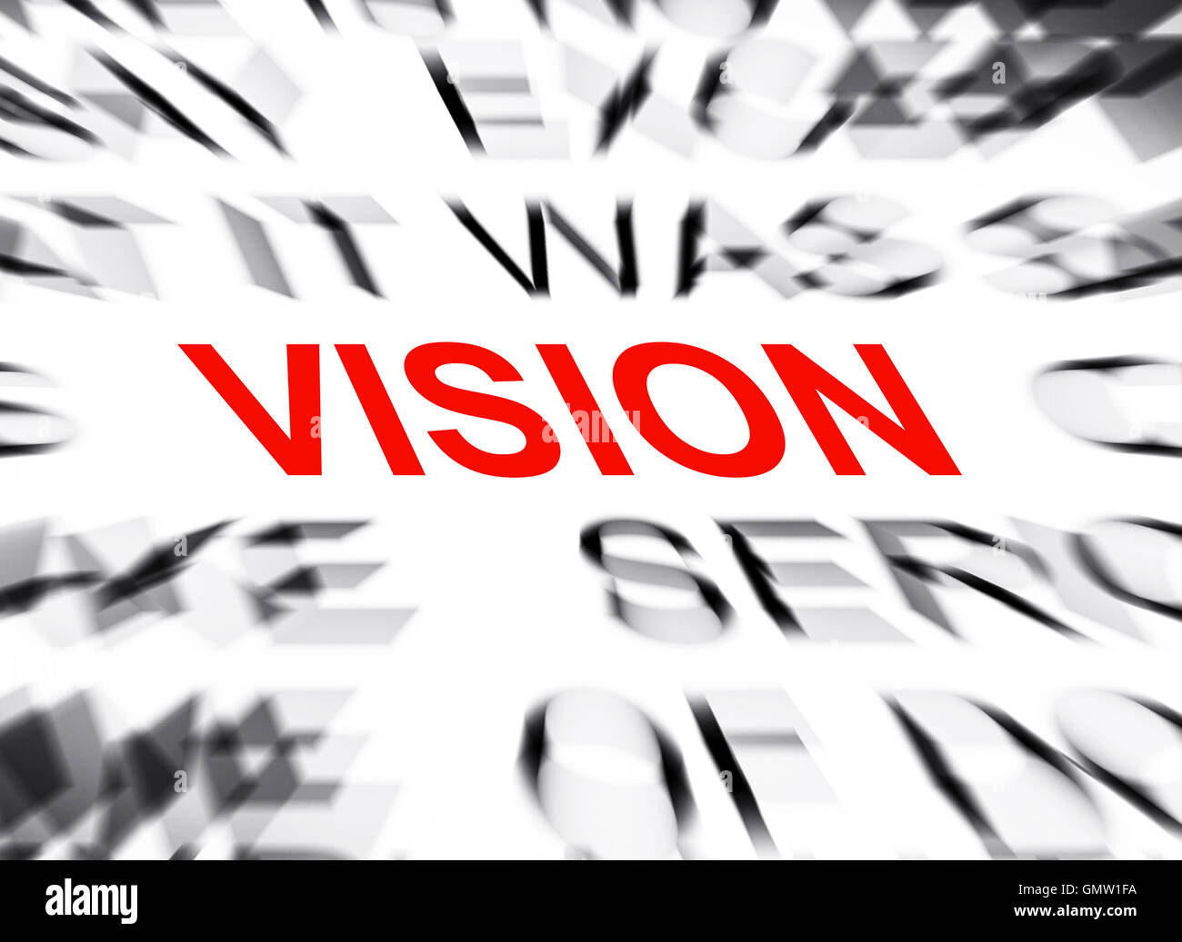 Blured text with focus on VISION Stock Photo - Alamy