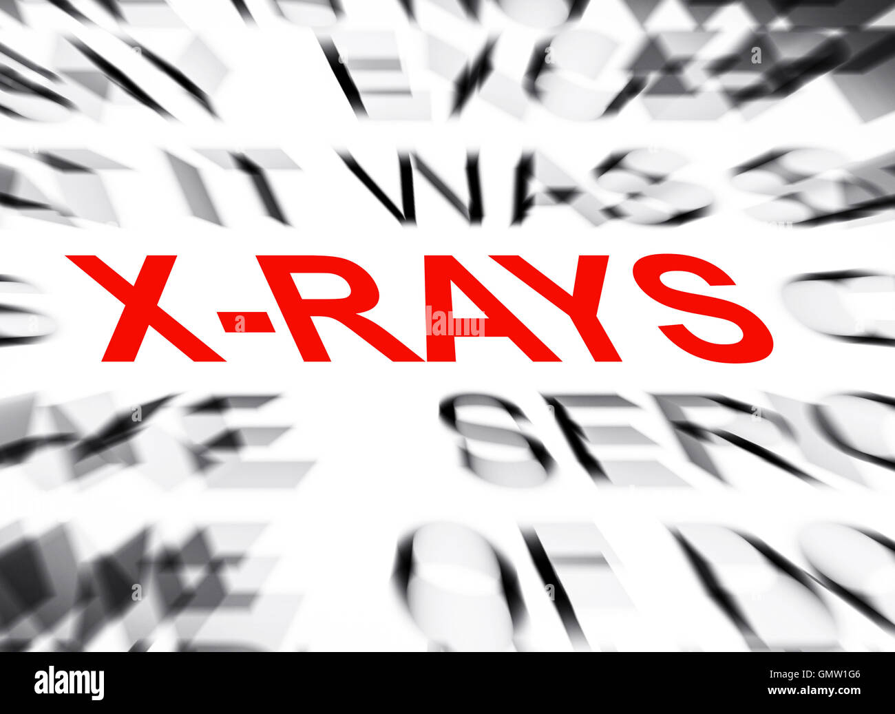 Blured text with focus on X-RAYS Stock Photo - Alamy
