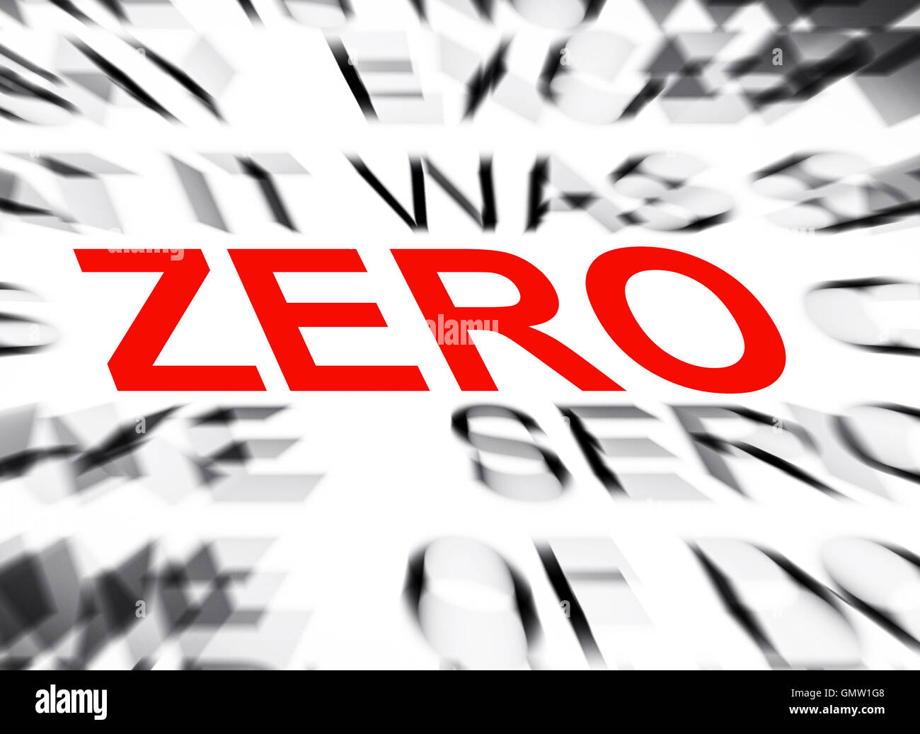 Blured text with focus on ZERO Stock Photo - Alamy