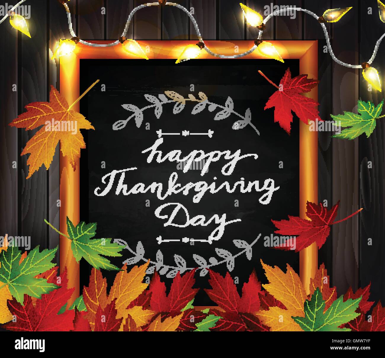 Chalkboard with autumn leaves Stock Vector Image & Art - Alamy