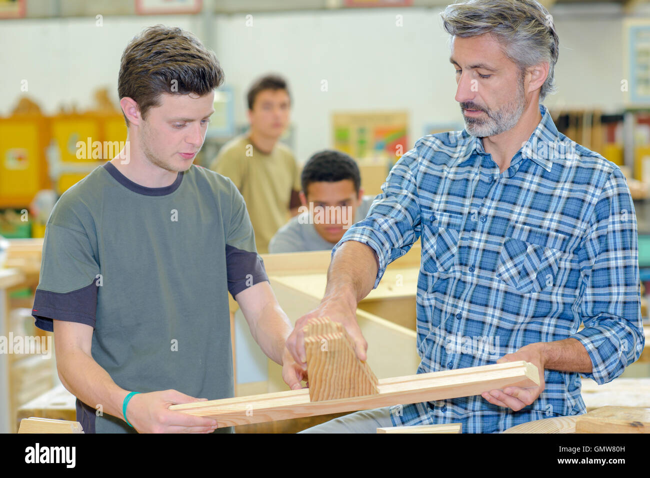 Students in woodwork lesson Stock Photo - Alamy