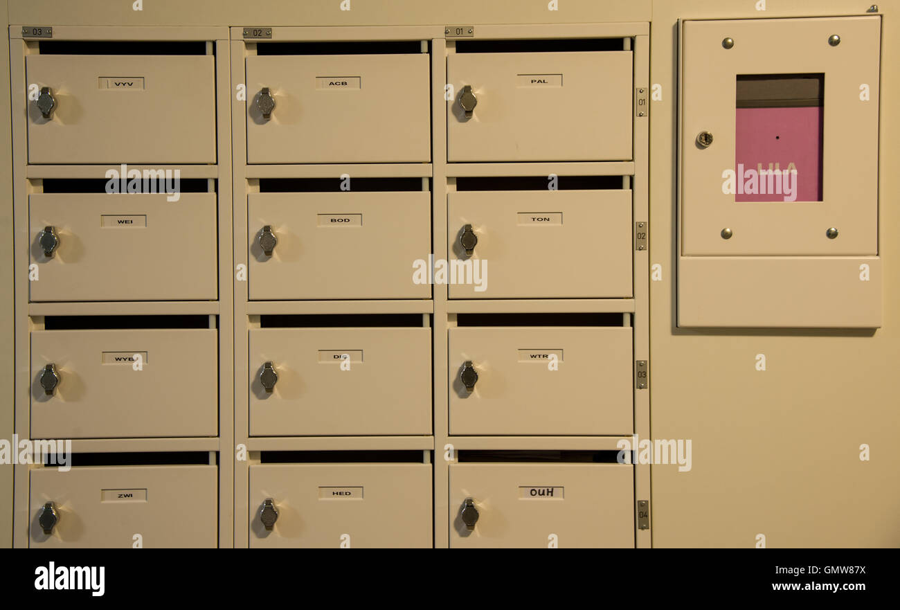 safety electronic boxes at school Stock Photo - Alamy