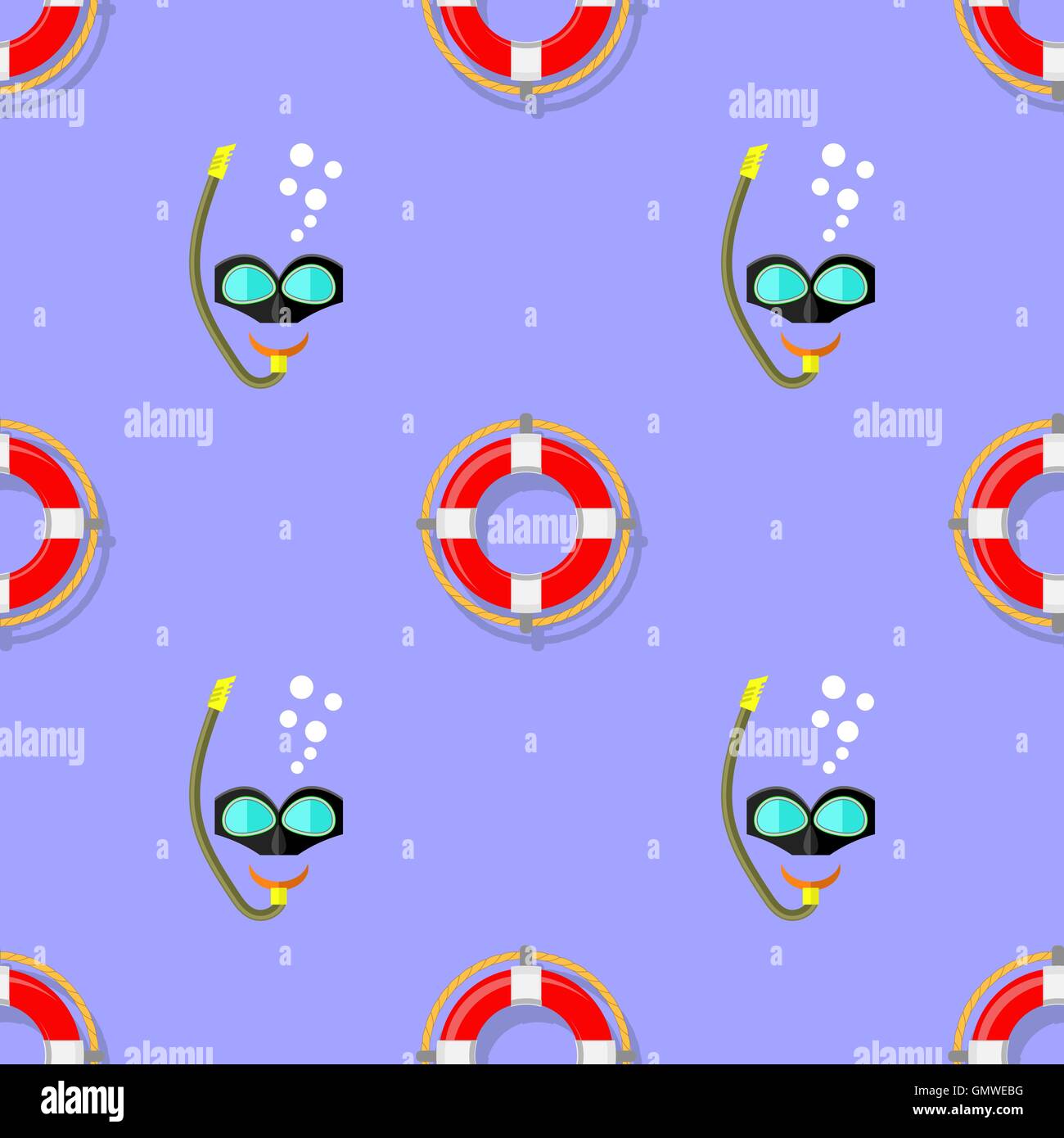 Lifebuoy and Diving Mask Icons Background Stock Vector Image & Art - Alamy