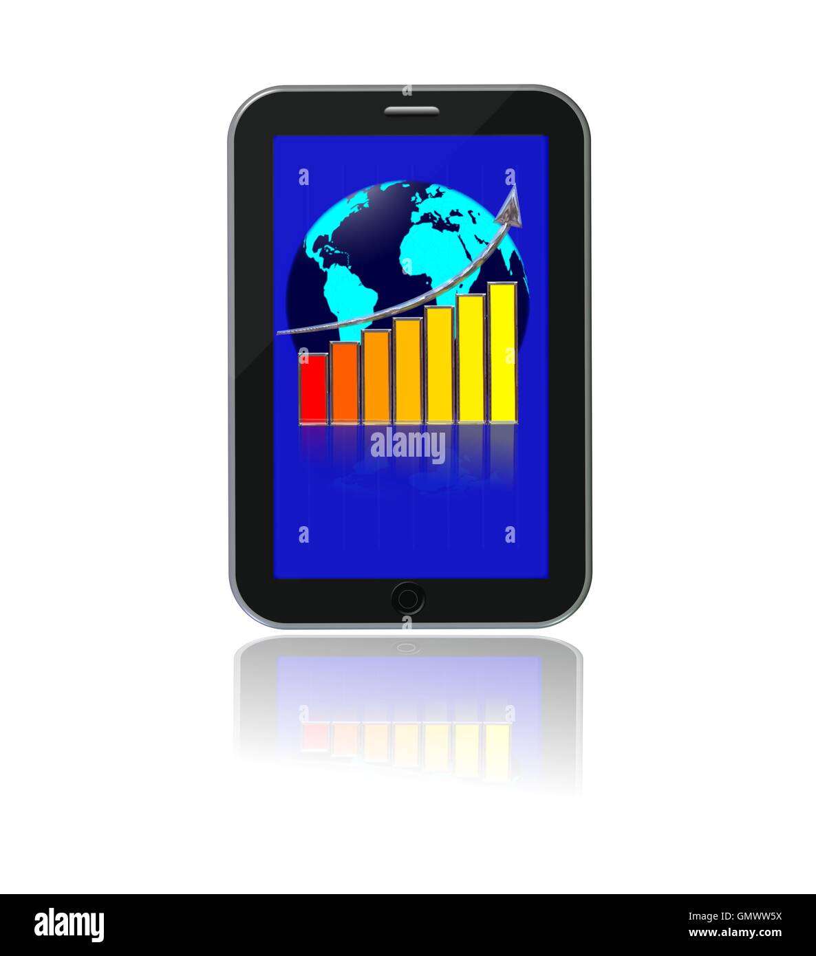 Increase graph on computer Cut Out Stock Images & Pictures - Alamy