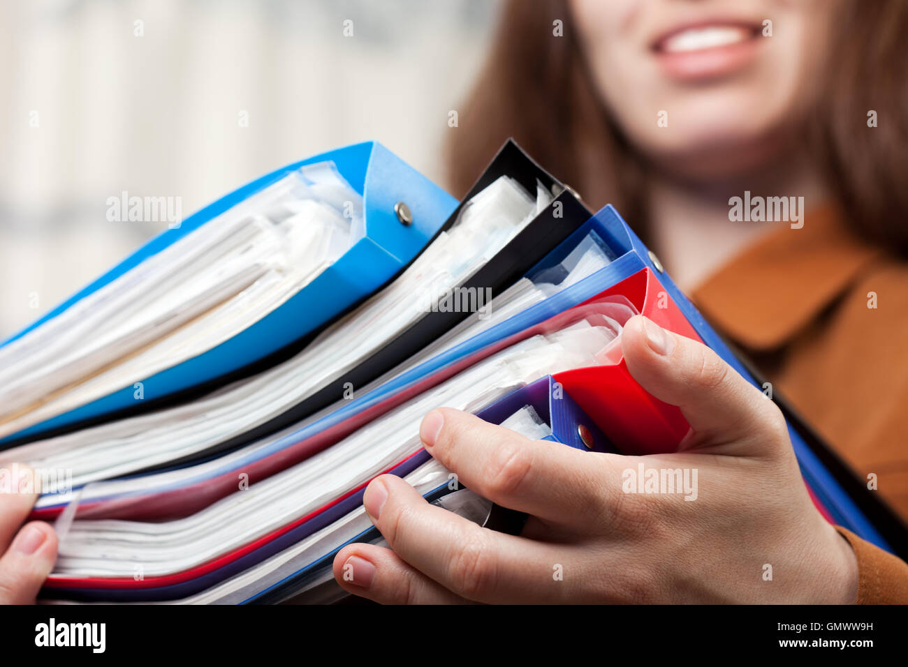 Business paper files in hand Stock Photo - Alamy