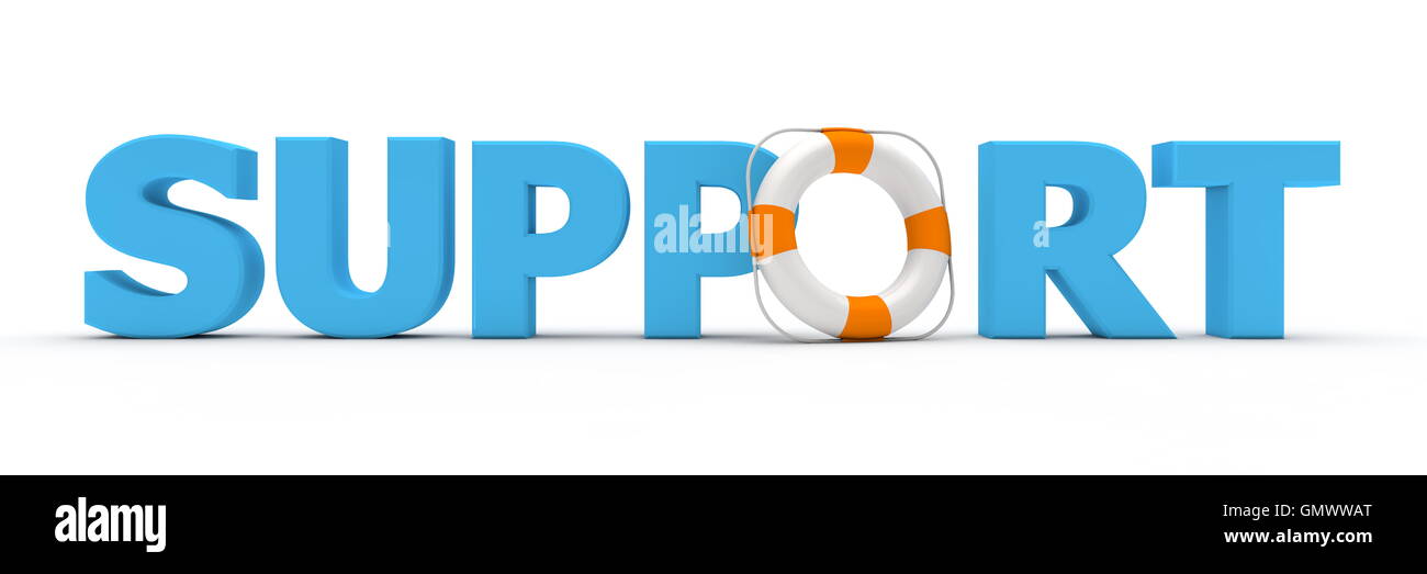 Support Blue - Life Belt Stock Photo - Alamy