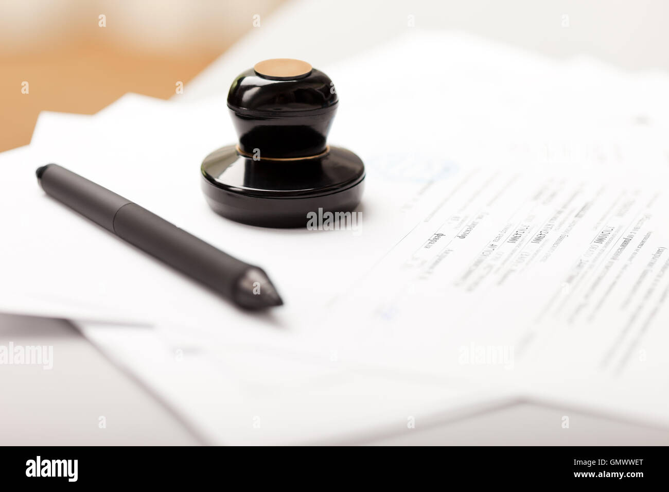 Pen writing business document Stock Photo - Alamy