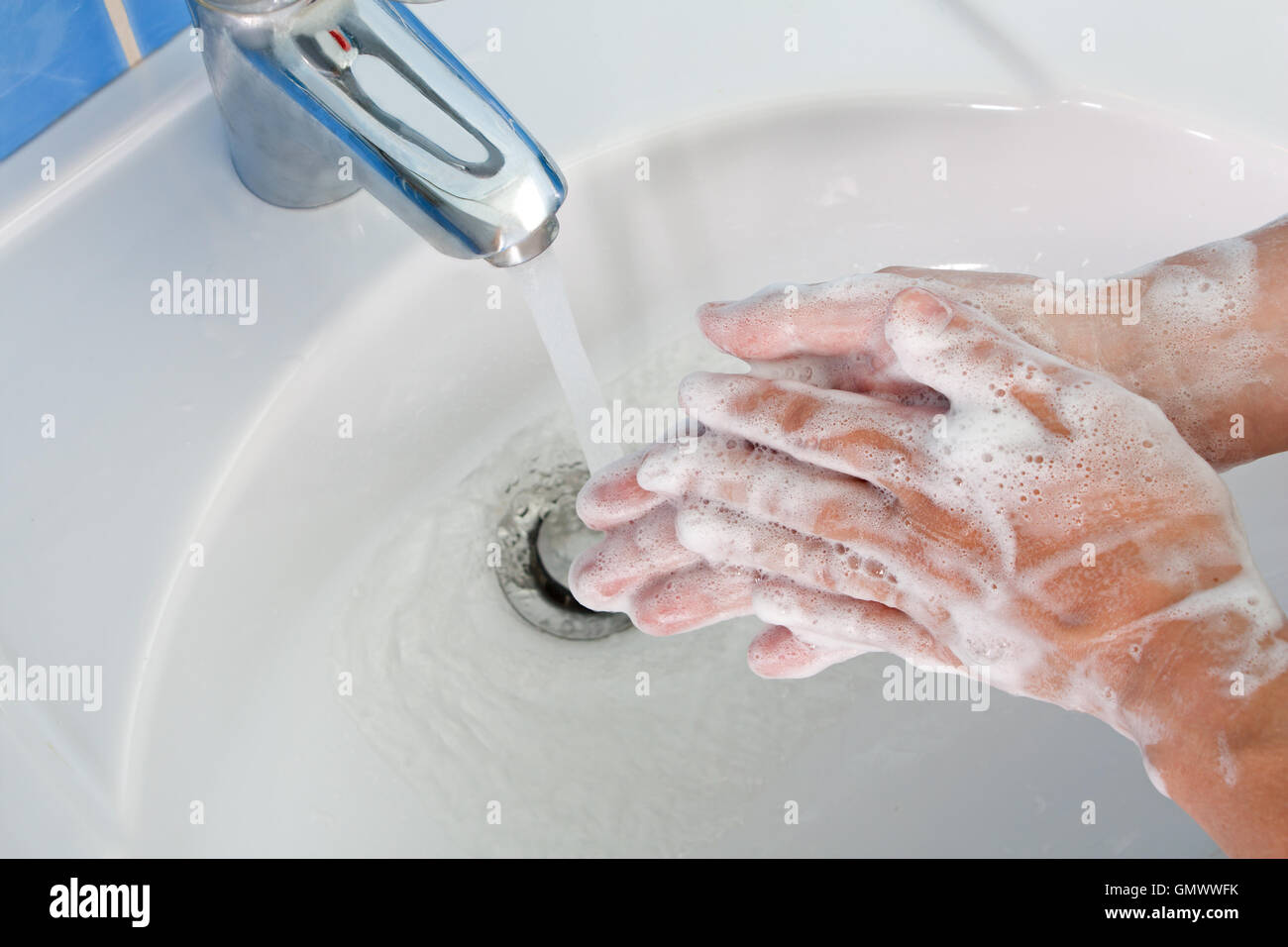 Soap hand washing Stock Photo - Alamy