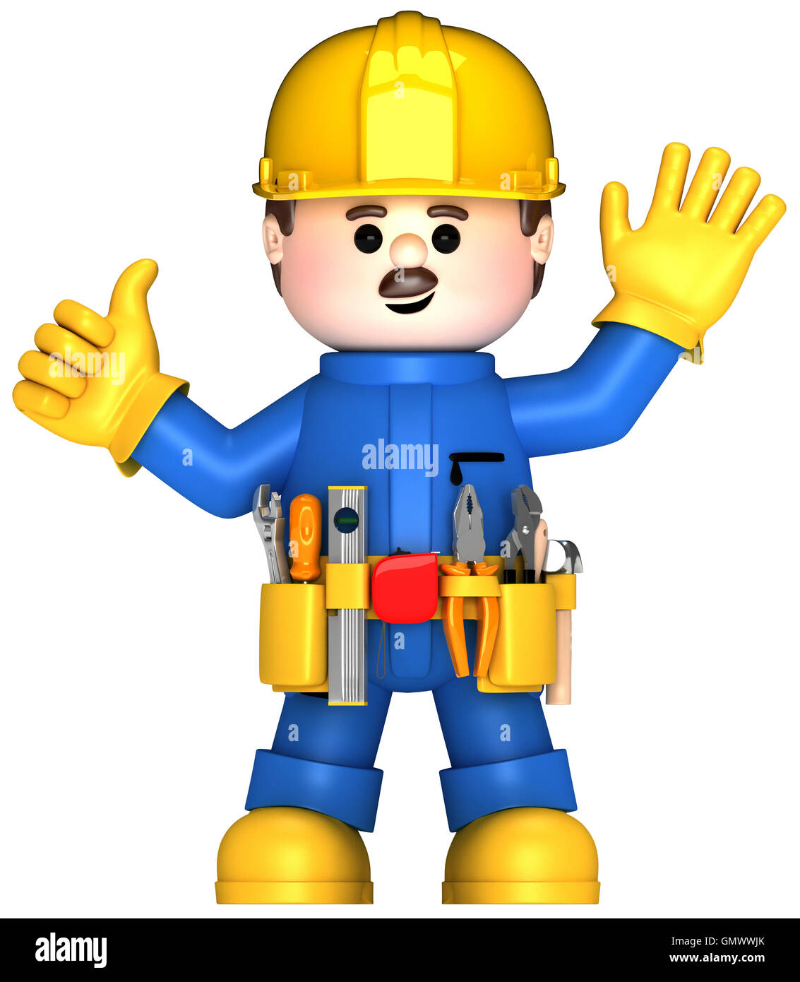 Builder Construction Thumbs Up Cartoon High Resolution Stock ...