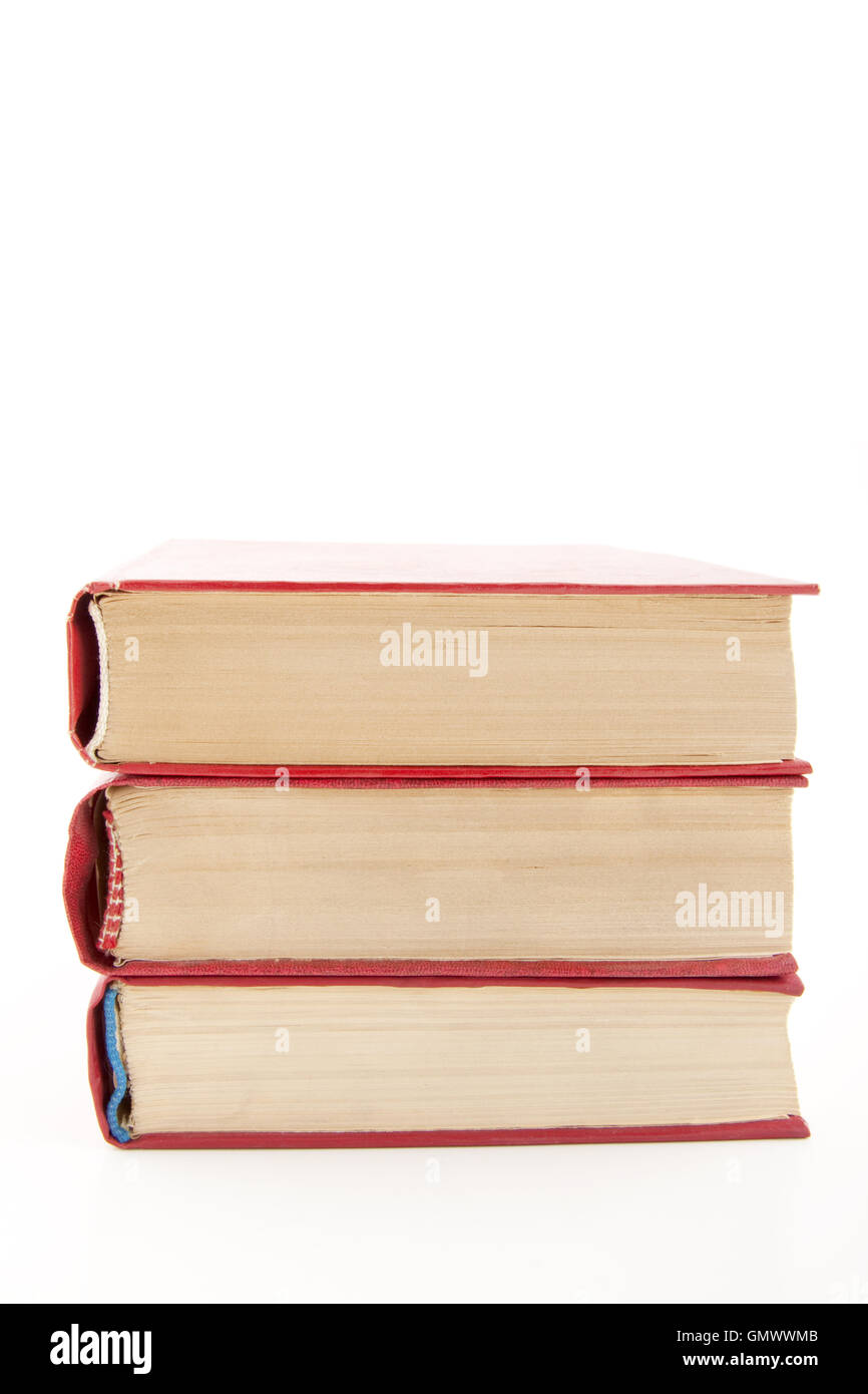 Heap of books isolated on white Stock Photo - Alamy