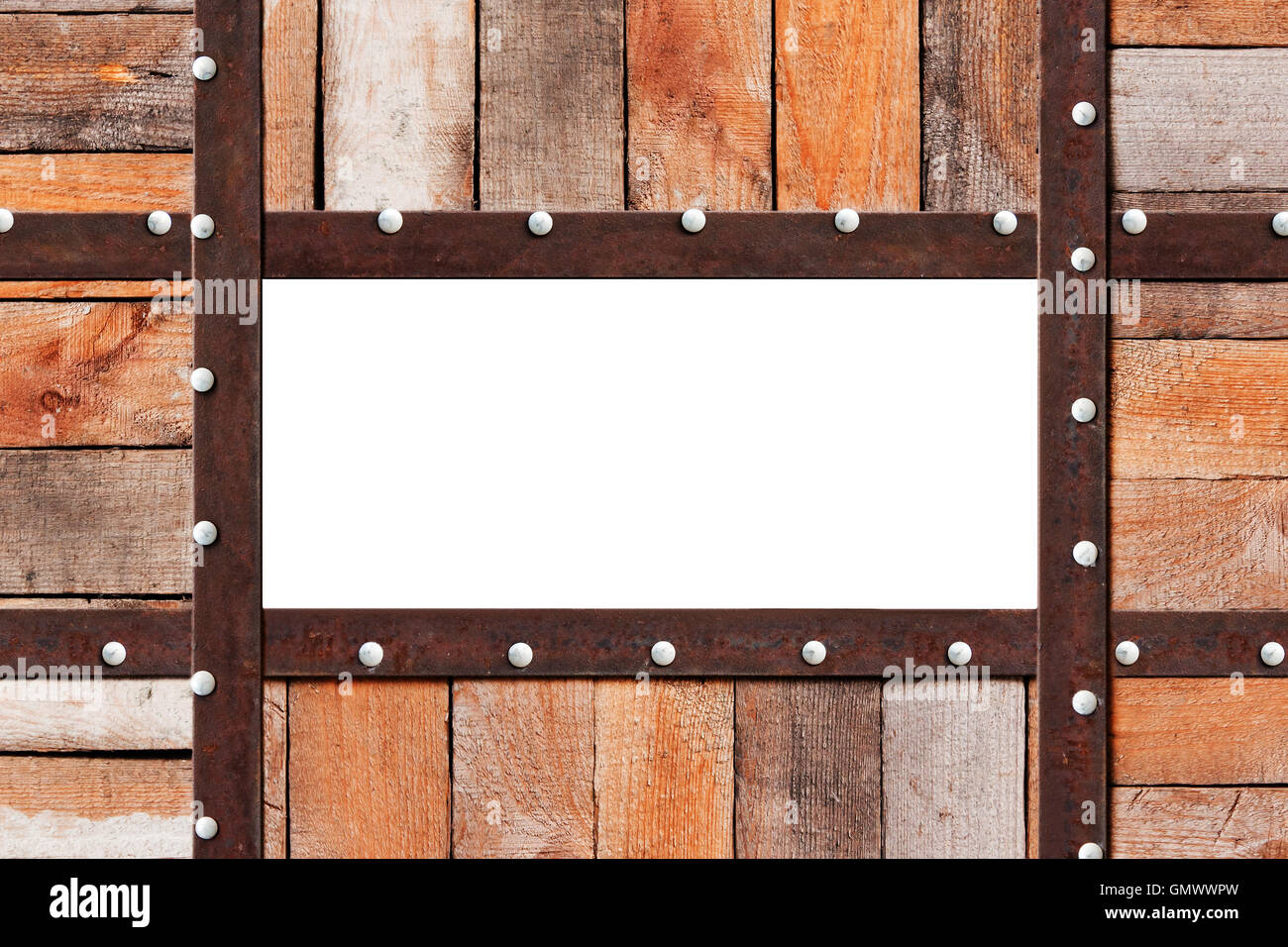 Wood metal frame Stock Photo - Alamy