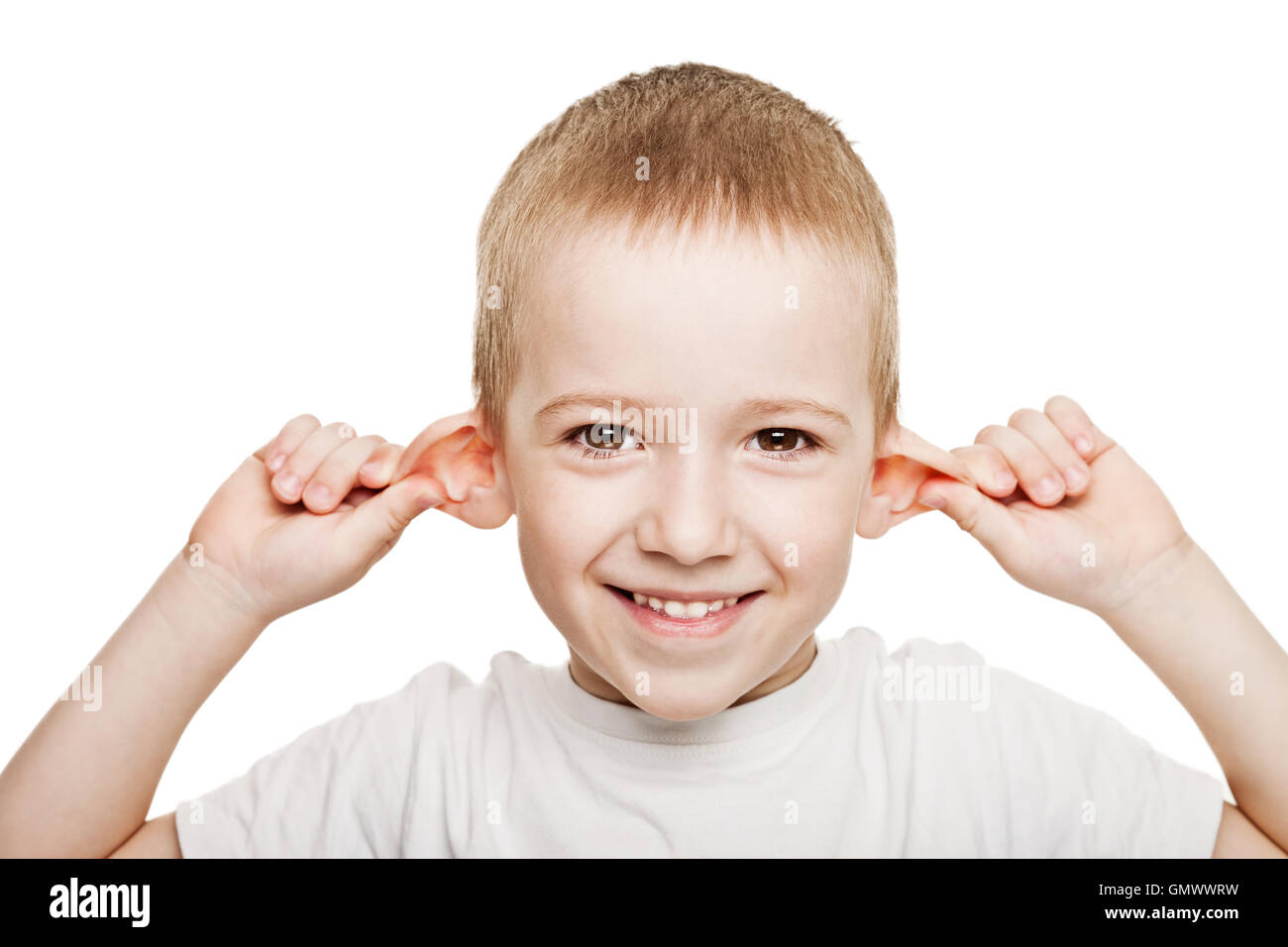 Child cupped ear hi-res stock photography and images - Alamy