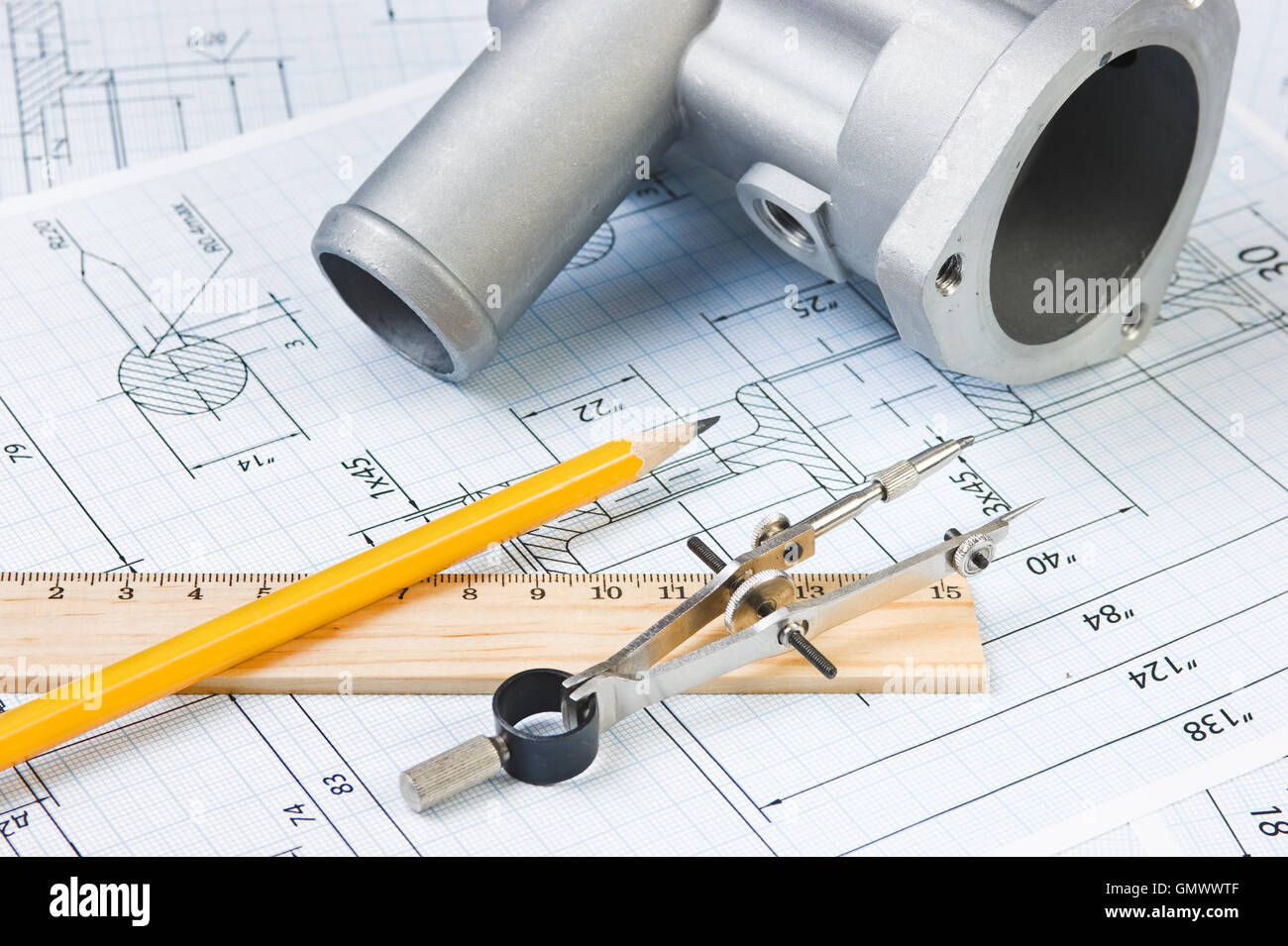 drawings of mechanisms Stock Photo - Alamy