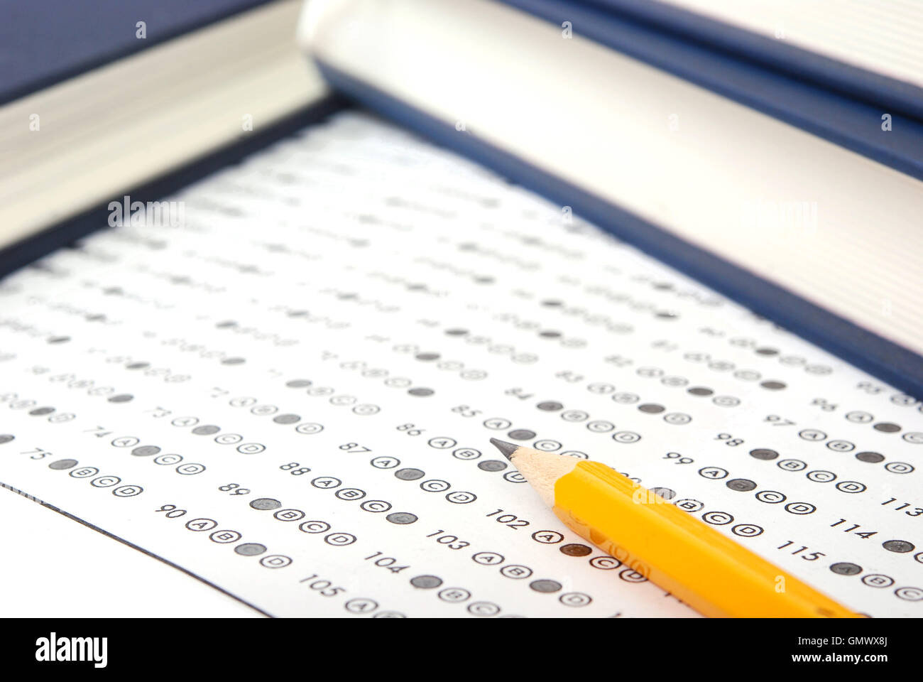 Test score sheet with answers Stock Photo - Alamy